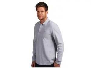 Lacoste Long Sleeve Classic Chine Pique Polo Shirt Clothing Silver Grey Chine - Gray