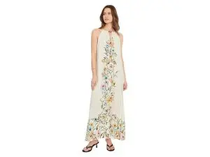 Vince Camuto High Neck Floral Print Flowy Maxi Dress