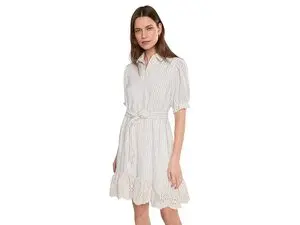 Vince Camuto Striped Puff Sleeve Mini Dress