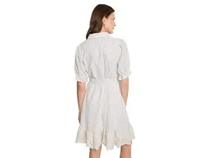 Vince Camuto Striped Puff Sleeve Mini Dress