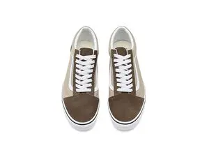 VANS Old Skool Checkerboard Skate Shoes - Brown