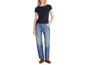Madewell The '90s Crewneck Tee In Compact Cotton Colorblock - Multi