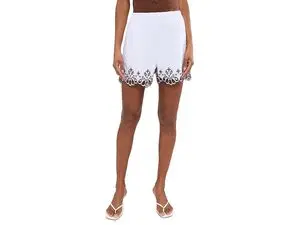 Madewell Embroidered Pull-on Poplin Shorts - White