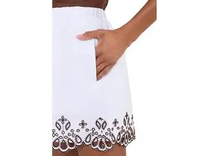 Madewell Embroidered Pull-on Poplin Shorts - White