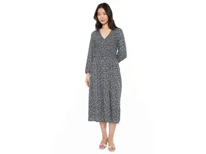 Madewell Smocked V-neck Midi Dress