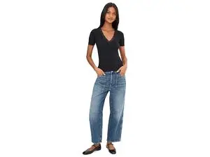 Madewell Lace-trim V-neck Top - Black