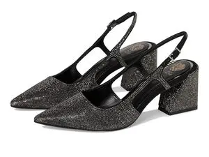 Vince Camuto Sindreea Rhinestone Embellished Block Heel Slingback Pumps - Anthracite
