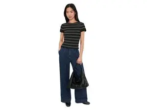 Madewell Smocked Striped Short-sleeve Top