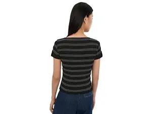 Madewell Smocked Striped Short-sleeve Top