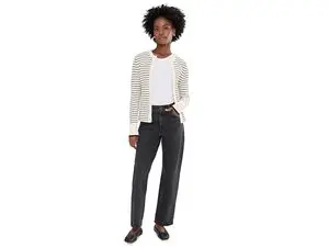 Madewell Striped Boucle-knit Cardigan Sweater