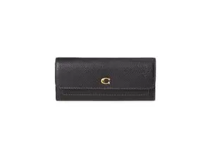 COACH Mila Long Flap Wallet Wallet Handbags - Black