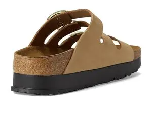 BIRKENSTOCK Florida Platform Nubuck Sandals - Brown
