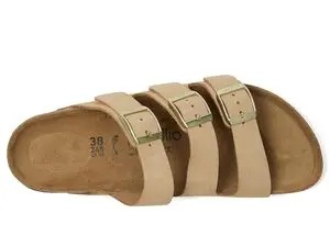 BIRKENSTOCK Florida Platform Nubuck Sandals - Brown