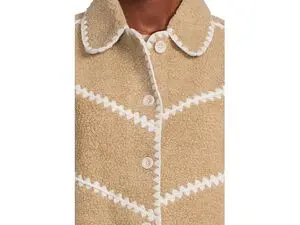 UGG Ellison Fluff Shell Jacket Heather Fog - Red