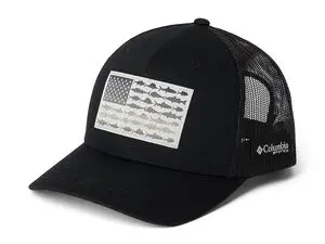 Columbia Pfg Fish Flag Mesh Snap Back Hat - Black