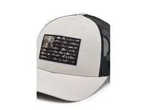 Columbia Pfg Fish Flag Mesh Snap Back Hat - Gray