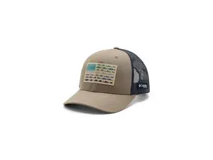Columbia Pfg Fish Flag Mesh Snap Back Hat - Navy