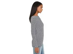 Madewell Side Ruched Slub Long Sleeve Stripe