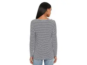 Madewell Side Ruched Slub Long Sleeve Stripe