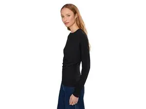 Vince Long Sleeve Crew With Draped Detail