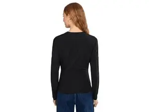 Vince Long Sleeve Crew With Draped Detail