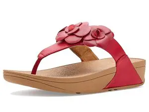 Fitflop Lulu Flower Toe-post Wedge Sandals - Red