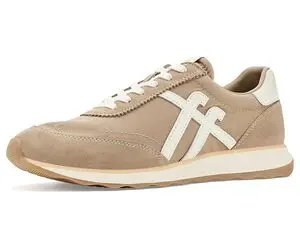 Fitflop Retro-q Ff Metallic-fabric/suede Lace-up Sneakers - Beige