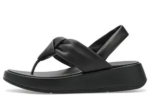 Fitflop F Mode Knot Soft Leather Back Strap Sandals - Black
