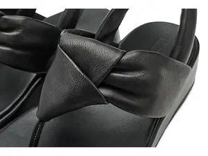 Fitflop F Mode Knot Soft Leather Back Strap Sandals - Black