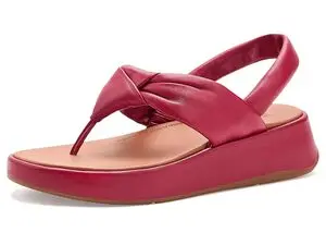 Fitflop F Mode Knot Soft Leather Back Strap Sandals - Red