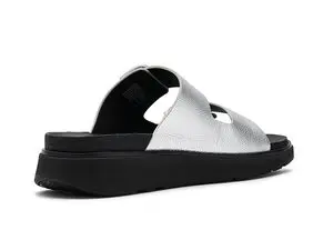 Fitflop Gen Ff Buckle Tumbled Leather Two Bar Slides Wedge Shoes