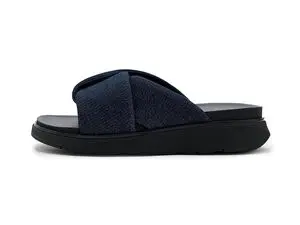 Fitflop Gen Ff Folded Denim Slides Wedge Sandals