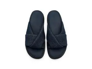 Fitflop Gen Ff Folded Denim Slides Wedge Sandals