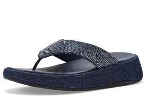Fitflop F Mode Denim And Hotfix Wedge Sandals