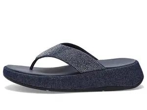 Fitflop F Mode Denim And Hotfix Wedge Sandals