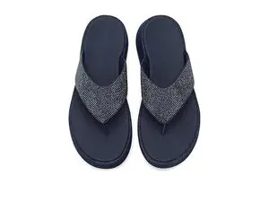 Fitflop F Mode Denim And Hotfix Wedge Sandals