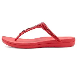 Fitflop Solay Mixed-crystal Toe-post Wedge Sandals - Orange