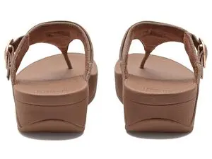 Fitflop Lulu Buckle Suede Wedge Sandals - Brown