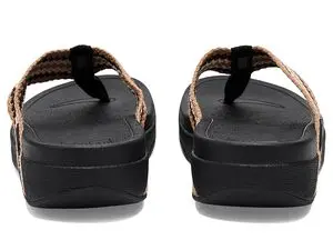Fitflop Surfa Stripe-webbing Toe-post Wedge Sandals - Black