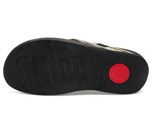 Fitflop Surfa Stripe-webbing Toe-post Wedge Sandals - Black