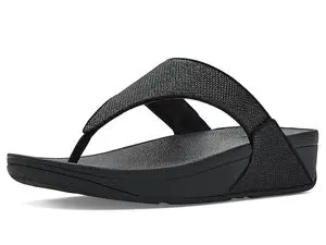 Fitflop Lulu Shimmerglitz Wedge Sandals - Black