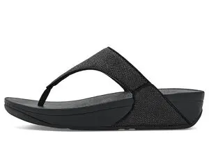 Fitflop Lulu Shimmerglitz Wedge Sandals - Black
