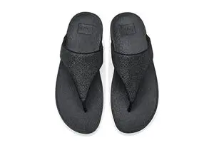 Fitflop Lulu Shimmerglitz Wedge Sandals - Black
