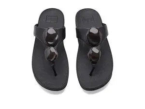 Fitflop Lulu Marbled-stone Wedge Sandals - Black