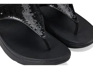 Fitflop Lulu Sequin Wedge Sandals - Black