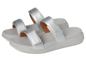 Fitflop F-mode Go Adjustable Flatform Two-bar Slides - Silver