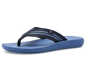 Fitflop Iqushion Two-stripe Webbing Flip-flops Wedge Shoes - Blue