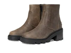Sorel Joan Now Zip Bootie Ankle Boots - Canoe/black
