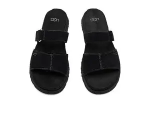 UGG Goldengaze Suede Slides With Adjustable Strap - Black