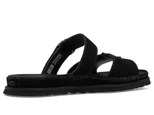 UGG Goldengaze Suede Slides With Adjustable Strap - Black